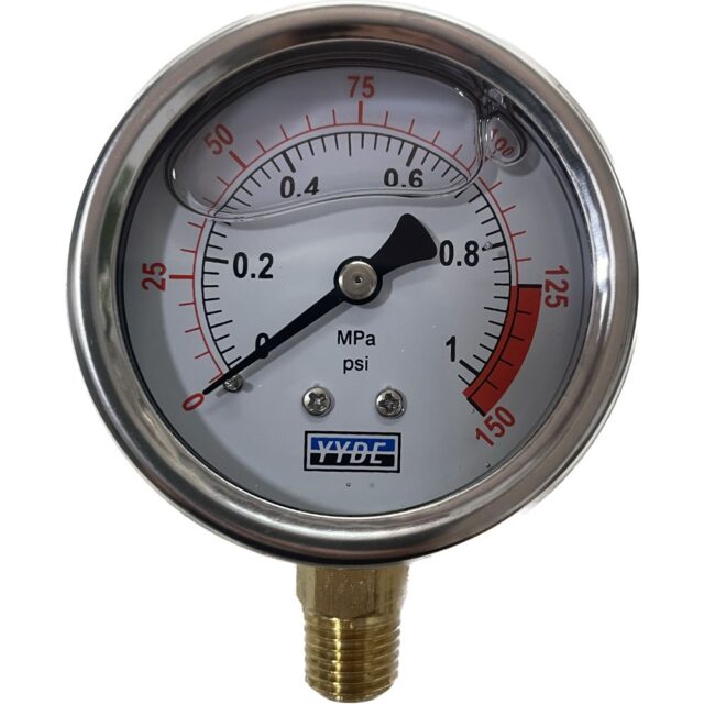 Manómetro con glicerina rango 0 - 100 psi - METVAL SAS Importador de productos Industriales Colombia
